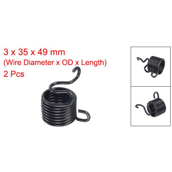 uxcell エアハンマーリテーナスプリング スプリングスチール製 ブラック 8サークル 3x35x49mm(ワイヤ直径xODx長さ) 2個 ...