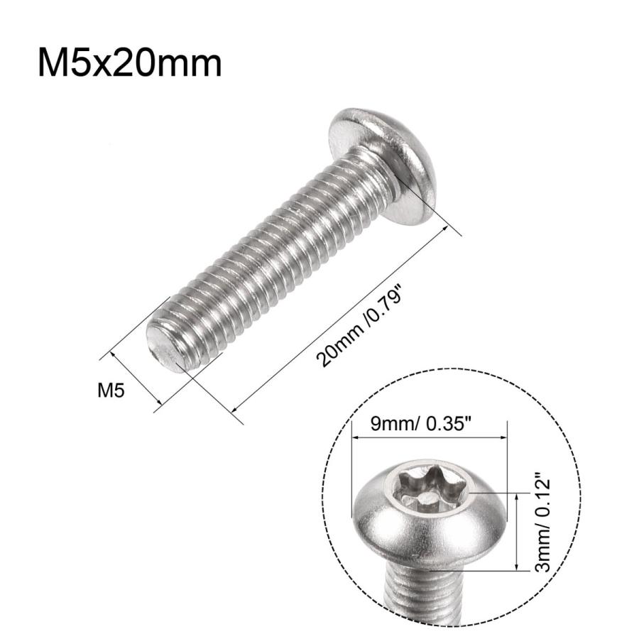 uxcell トルクスセキュリティ機械ねじ パンヘッドねじ インサイドコラム 304ステンレス鋼 ファスナーボルト M5x20 mm 20個 : ソウテン - 通販 - Yahoo!ショッピング