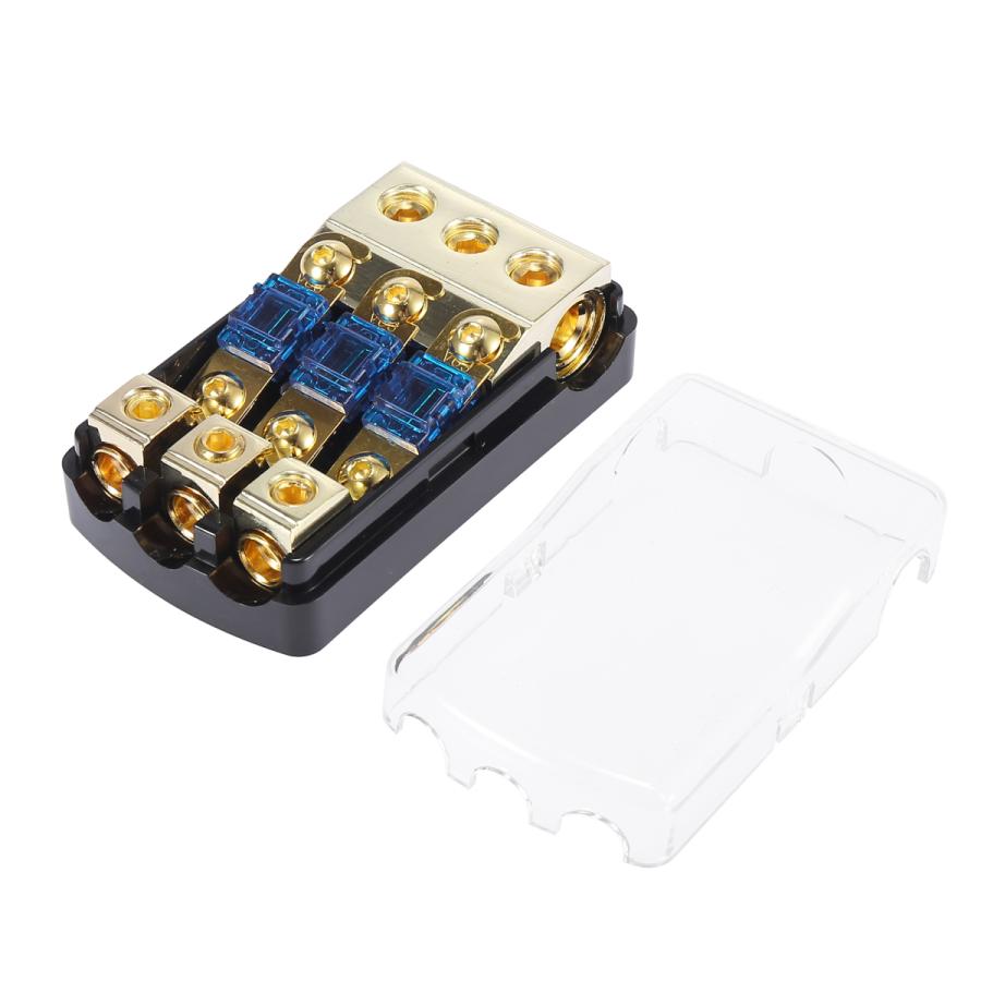 X AUTOHAUX ヒューズホルダー 自動ヒューズ分配ブロック ヒュージブルサポート カー 3ウェイ 60A ...