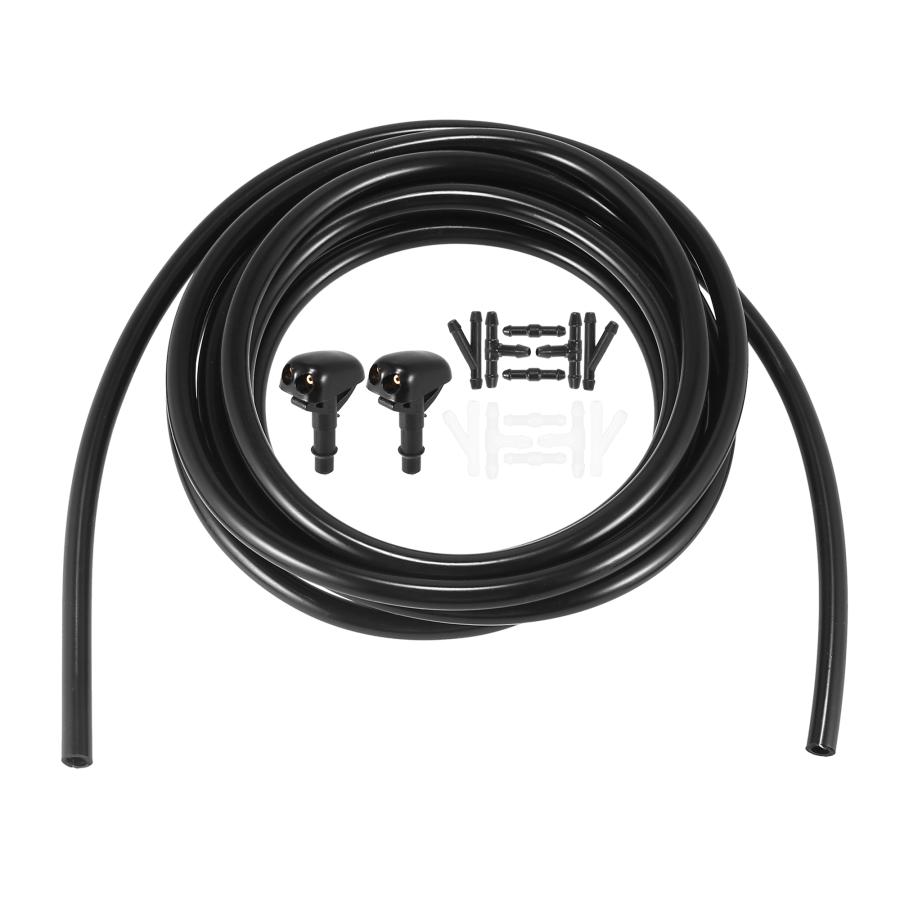 ACROPIX ウォッシャーノズル フロントガラス 洗車用 車用 水噴霧 61601384859 12個コネクタ付き 3mホース付き 1セット ...