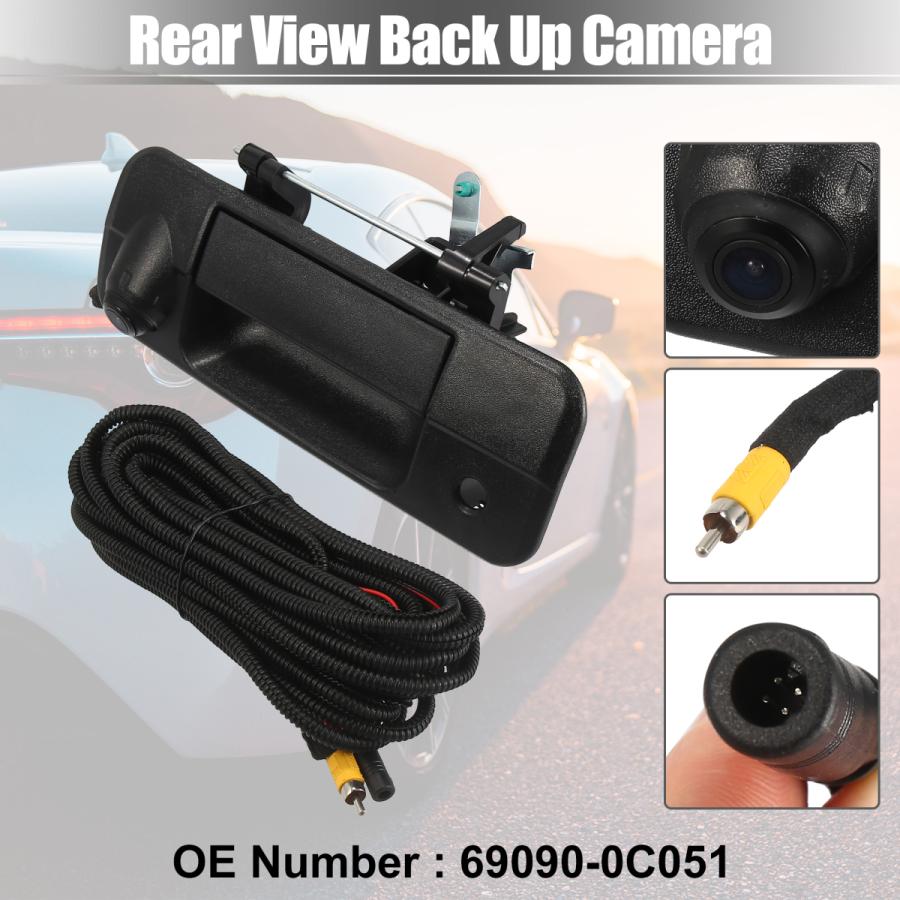 X AUTOHAUX テールゲートリアビューバックアップカメラセット 69090-0C051 カメラ付きリアリフトゲートラッチハンドル ...