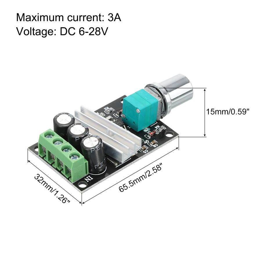 uxcell DCモーターコントローラー 調整スイッチ 6V 12V 24V 28V 3A 1203BK 2個入 :a22030100ux0596:ソウテン - 通販 - Yahoo!ショッピング