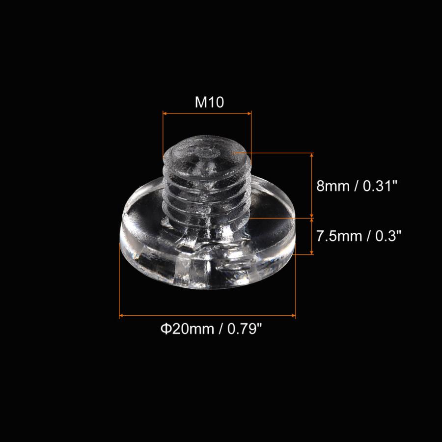 uxcell なべ小ねじ 透明 PC プラスチック フィリップスボルト 機械ファスナー M10x8 mm 25個 ...