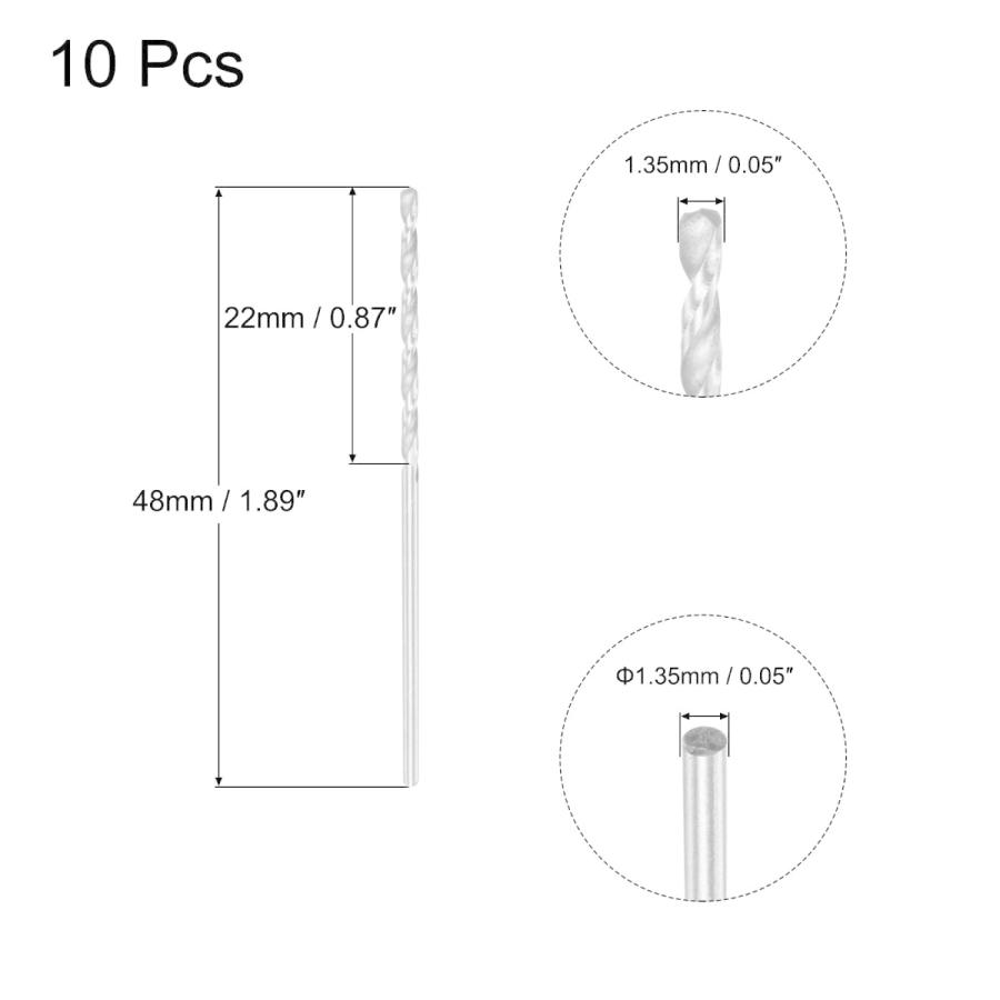 uxcell W6542マイクロドリルビット 1.35mm HSS(高速度鋼) 48mm長さドリルビット 軟鋼銅アルミニウム用 10個 : ソウテン - 通販 - Yahoo!ショッピング