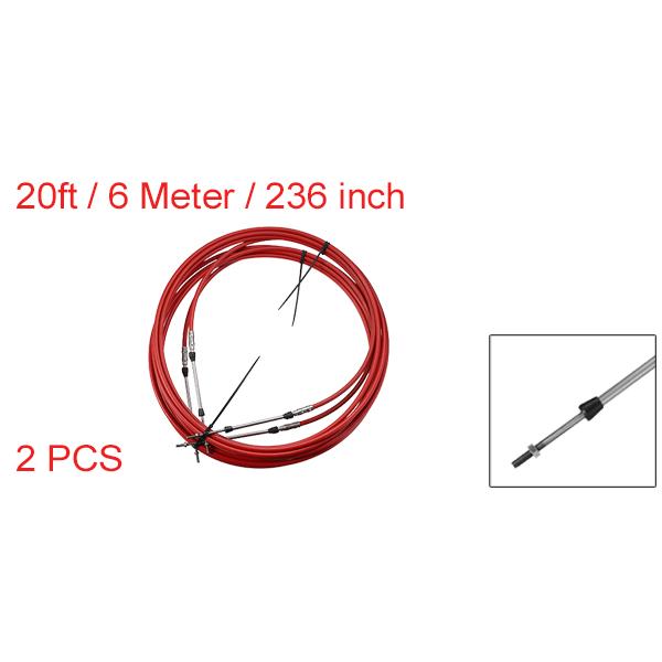 Motoforti マリンスロットルシフトリモコンボックスケーブル タイプ3300/33C Yam ahaに対応 船外機 レッド 長さ6 M 2個 : ソウテン - 通販 - Yahoo!ショッピング