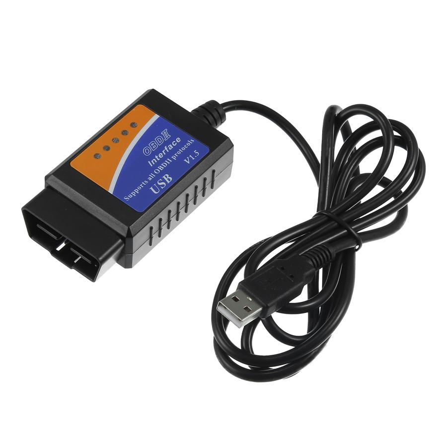 uxcell MINI OBDII USB V1.5スキャナー OBD2アダプター診断ケーブル OBDIIコンピューターテスター : ソウテン ...