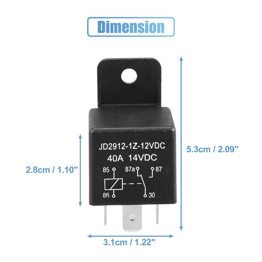 uxcell 車のリレー SPSTモデル JD2912-1H-12VDC 40A 14VDC 5ピン 12V 自動車用リレースイッチ 2個 : ソウテン - 通販 - Yahoo!ショッピング
