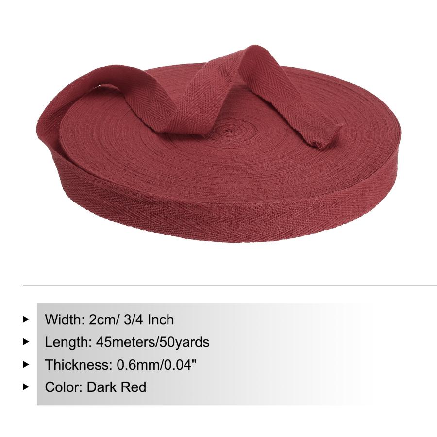 PATIKIL コットンツイルテープ 2cm 45M コットンリボン ヘリンボーンテープ 裁縫 製本 ギフト包装 クラフト DIY用 ダークレッド : ソウテン - 通販 - Yahoo!ショッピング