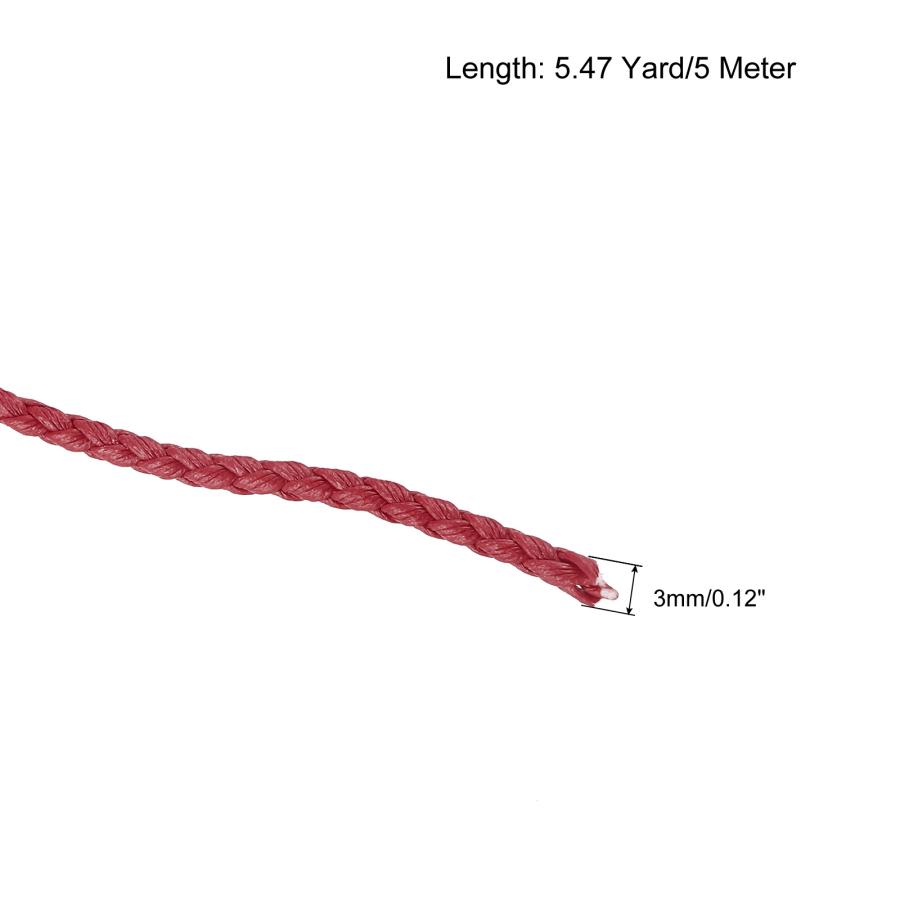 uxcell レザーコード 5M 3mm直径 PU 編みこみ スレッドストリング 財布 ハンドバッグ 靴ひも DIY ブレスレット作り用 ワインレッド :a22101100ux0245:ソウ ...