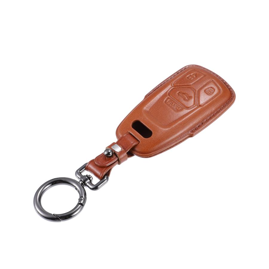 xAUTOHAUx キーホルダーカバー キーホルダー付き Audiに対応 A3 A4 S4 A5 F5 A6 A7 Q5 TT SQ5に対応 ブラウン : a22101300ux0326 ...