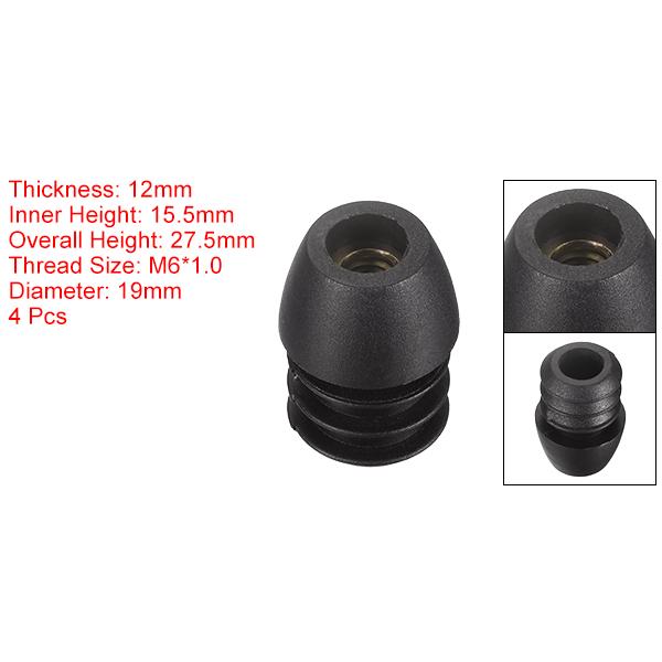 uxcell キャスター挿入 椅子脚プラグ ブランキングエンドキャップ 挿入プラグ パイプチューブ 家具テーブル用 ネジ付き M6ネジ 19mm 4個 : ソウテン - 通販 - Yahoo ...