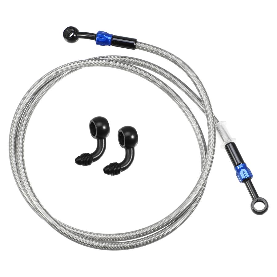 uxcell ブレーキホース AN3 28 90度 M10 オートバイ油圧ブレーキライン オイルホース ATV 140cm シルバートーン 1セット : ソウテン - 通販 - Yahoo ...