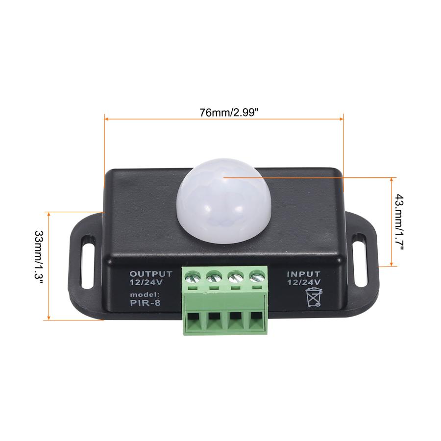 uxcell PIRセンサー LEDモーションセンサー 調整可能なPIRプローブ 12V 24V LEDライトストリップ用 ブラック : ソウテン - 通販 - Yahoo!ショッピング