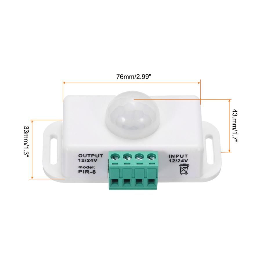 uxcell PIRセンサー LEDモーションセンサー 調整可能なPIRプローブ 12V 24V LEDライトストリップ用 ホワイト 2個 : ソウテン - 通販 - Yahoo!ショッピング