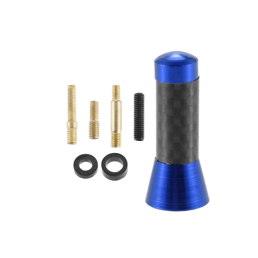 uxcell 車のAM FMラジオ信号アンテナ マスト ユニバーサル ブルー カーボンファイバーパターン ブラック 3.5cm 1セット ...