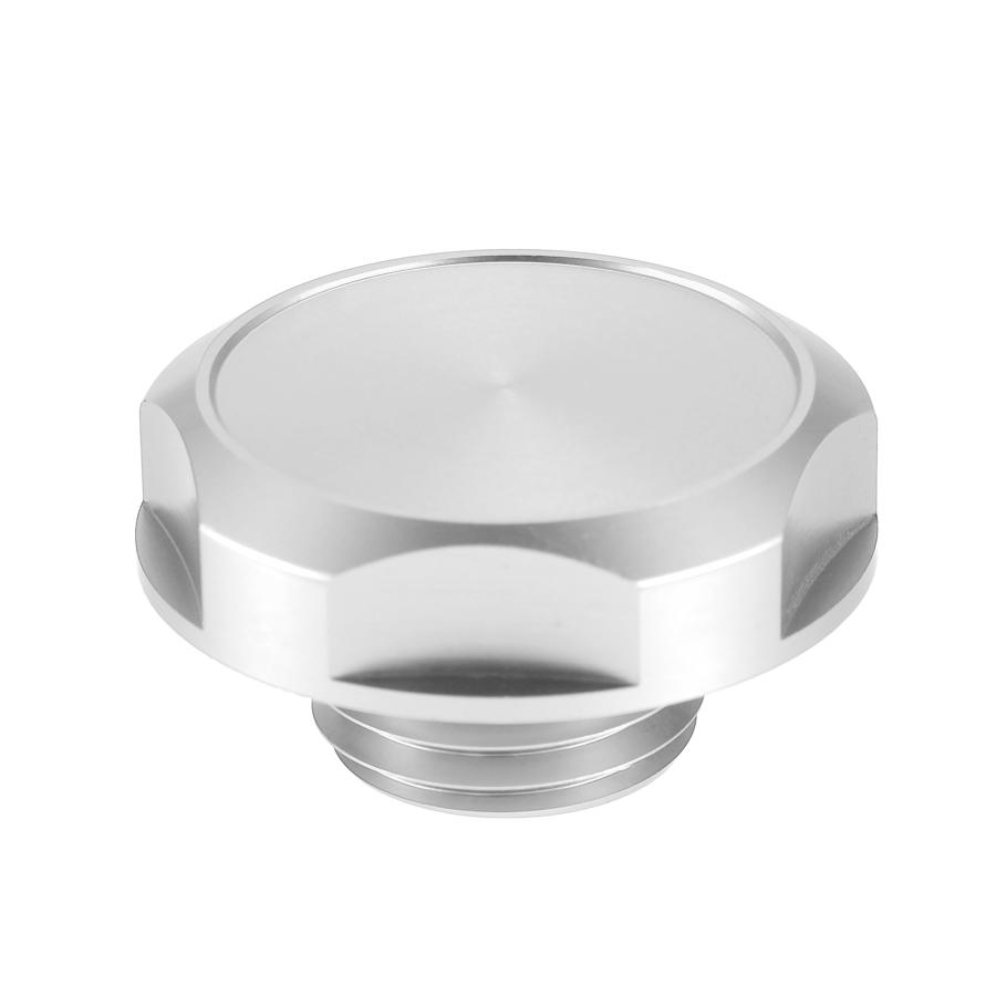 A ABSOPRO カーオイルフィラーキャップ エンジン改造タンクカバー ほとんどのモデル アルミニウム合金 シルバートーン ...