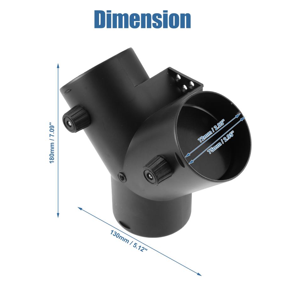 uxcell カーヒーターウォーム 3ウェイ エアダクトエルボパイプ Y形 アウトレットコネクタ ブラック ナイロン 75mm : ソウテン - 通販 - Yahoo!ショッピング