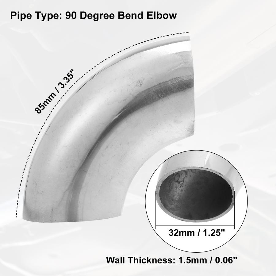 xAUTOHAUx 排気エルボパイプ 車用改造マフラー 90度 SS304ステンレス鋼 38mmパイピング 外径38mm シルバートーン 1個 : ソウテン - 通販 - Yahoo!ショッピング