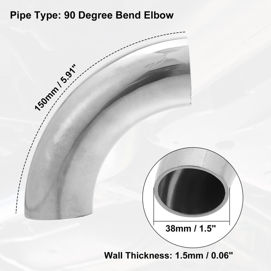 uxcell 90度マンドレルベンドエルボ SS304 ステンレス鋼 排気エルボパイプ 車用改造マフラー 38mm配管 外径38mm 1個 : ソウテン - 通販 - Yahoo!ショッピング