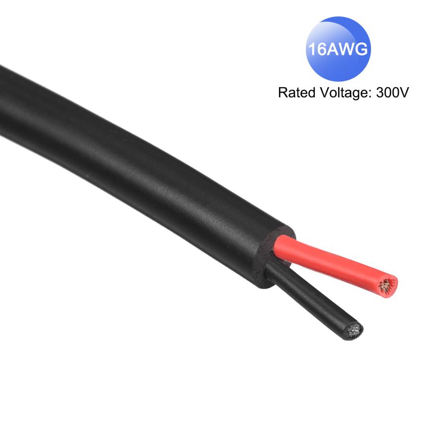 uxcell 16AWG電線 2導体 UL2464 錫メッキ銅 3M 低電圧 PVCケース 柔軟な延長電源コード ブラック : ソウテン - 通販 - Yahoo!ショッピング
