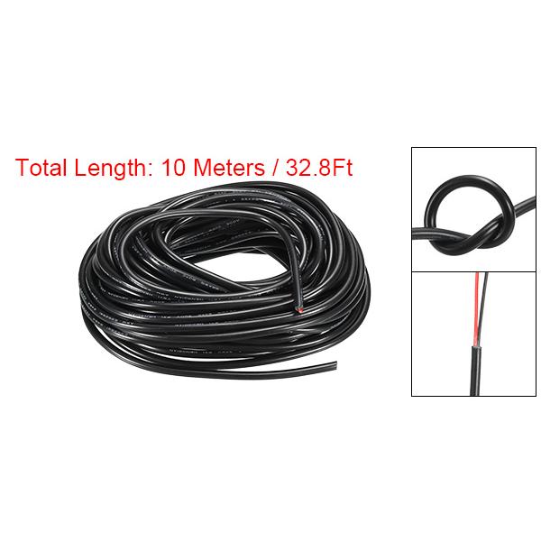 uxcell 22AWG電線 2導体 UL2464 LED電源照明ケーブル 錫メッキ銅 10M 低電圧 PVCケース 柔軟な延長コード ブラック :a23031100ux0258:ソウテン ...
