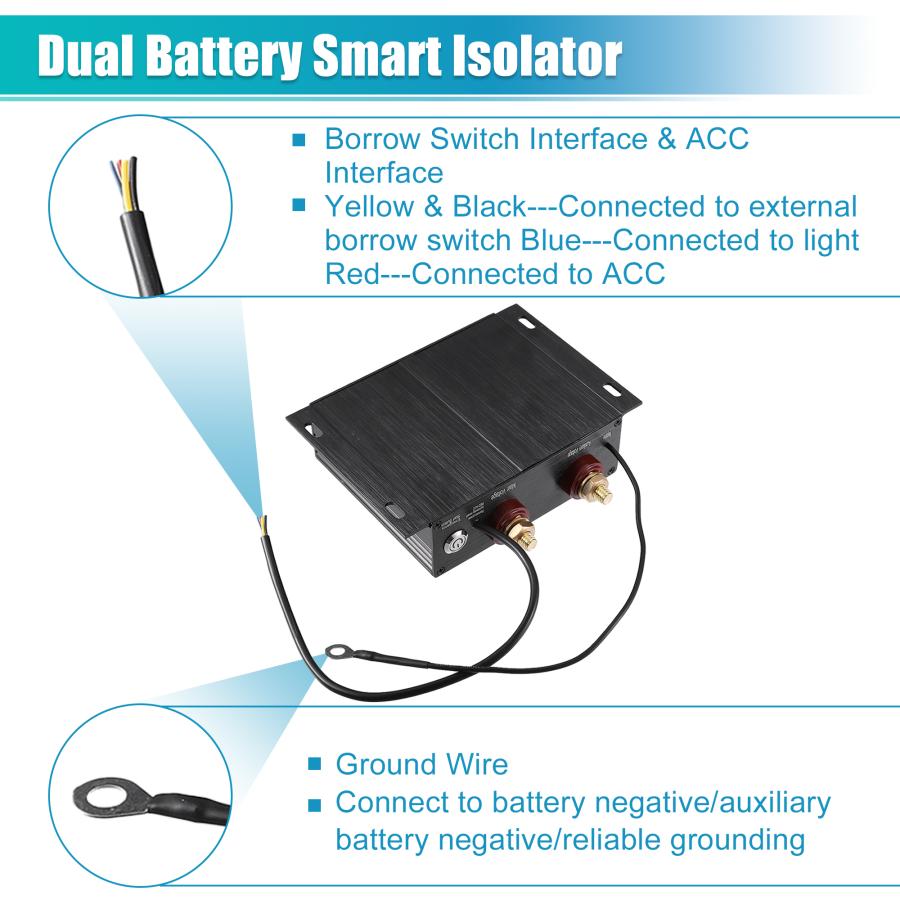 xAUTOHAUxリレースターターコントローラー デュアル電池 スマートアイソレータ 敏感 ユニバーサル 車用 12V 24V 150A 1セット : ソウテン - 通販 - Yahoo!ショッピング