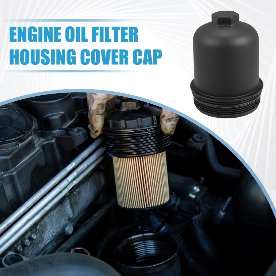 A ABSOPRO エンジンオイルフィルターハウジングカバーキャップ 94610702275 Porscheに対応 プラスチック ブラック ...