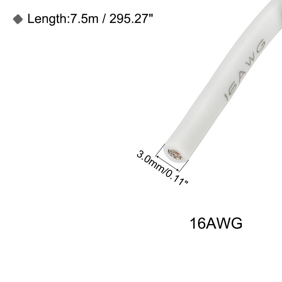 uxcell シリコーン樹脂電線 シリコンワイヤー 16AWG ホワイトスプール 長さ7.5m 電気錫めっき銅 標準 電気器具 DIY :a23041300ux0600:ソウテン - 通販 ...