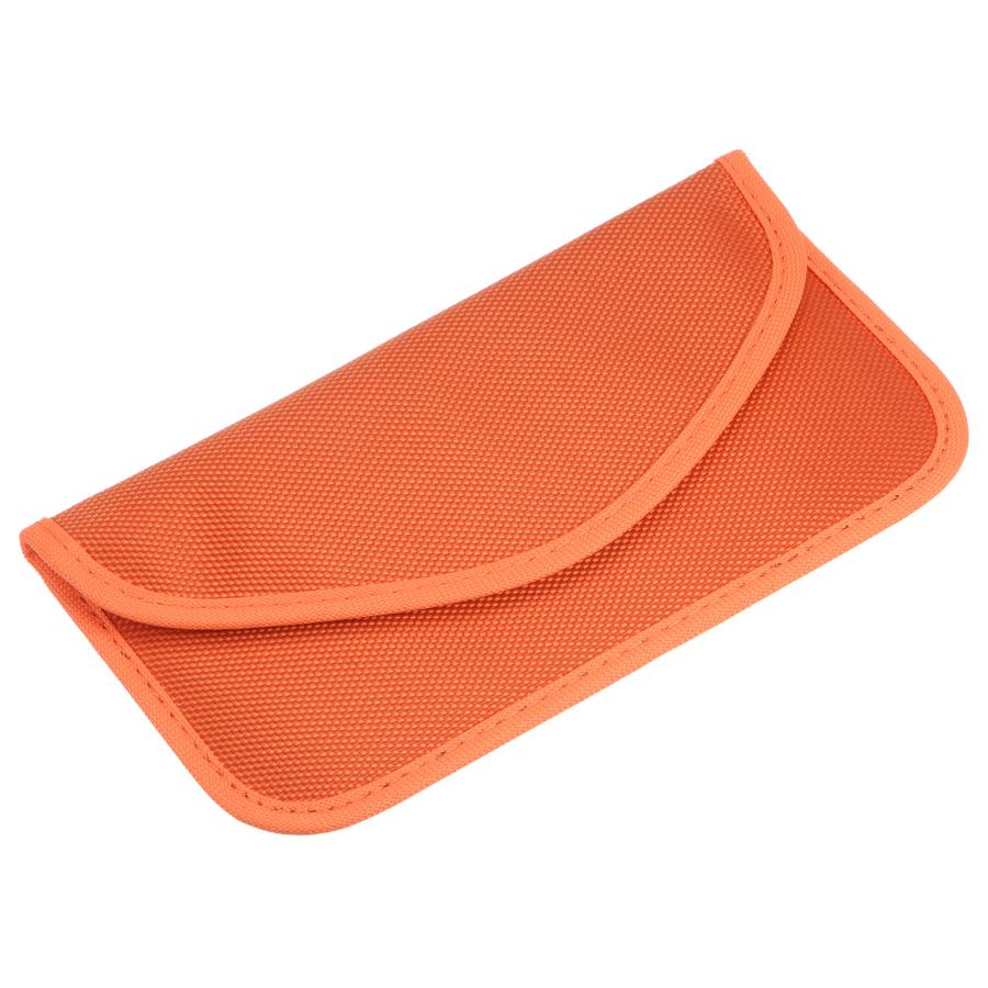 uxcell ファラデーバッグ RFID 信号遮断袋 信号ブロッキング ポーチ ウォレット 財布 長さ200mm リモコンキーオレンジ ...