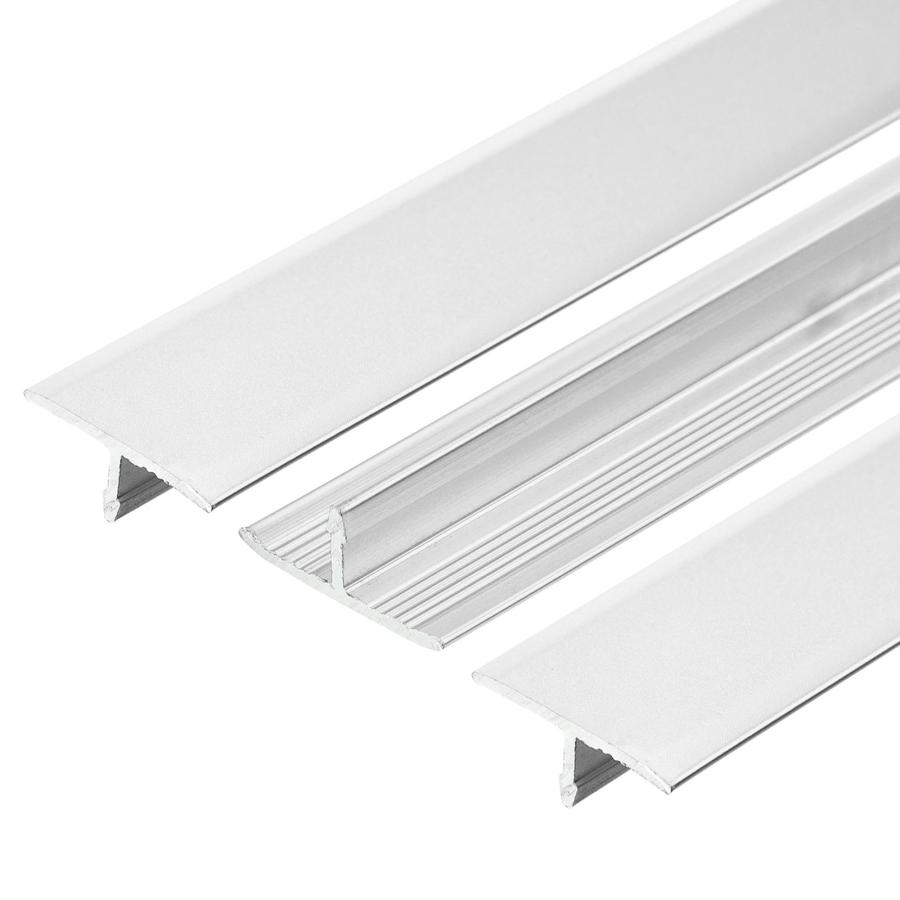 uxcell フロアトランジションストリップ アルミTモール ドア ト-タイル移行ストリップ 出入り口エッジトリム ラミネート床 シルバー 3 ...