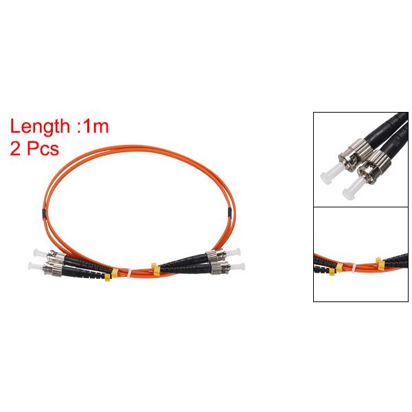 uxcell ファイバーパッチケーブル マルチモード二重 ST-ST OM2 LSZH 光ファイバーケーブル オレンジ 1M 2mm 2本入り :a23051600ux0125:ソウテン ...