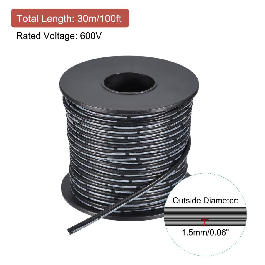uxcell 24AWGシリコンリボンケーブル 2ピン 24ゲージ フラットケーブル 柔軟なシリコーンワイヤー 30M 錫メッキ銅撚り線 ブラック : ソウテン - 通販 - Yahoo!ショッピング