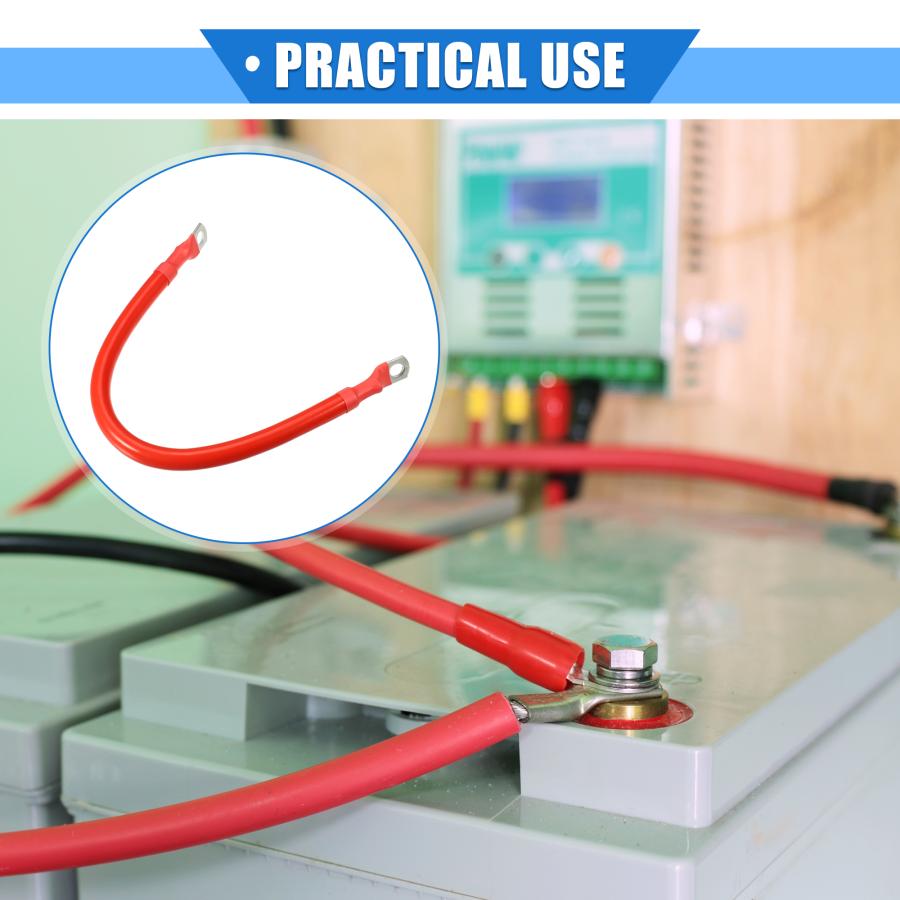 A ABSOPRO バッテリーケーブル 2 AWG ゲージ 30cm 8mm 車 トラック RV用 銅 レッド SC端子付き プラス マイナス : ソウテン - 通販 - Yahoo!ショッピング