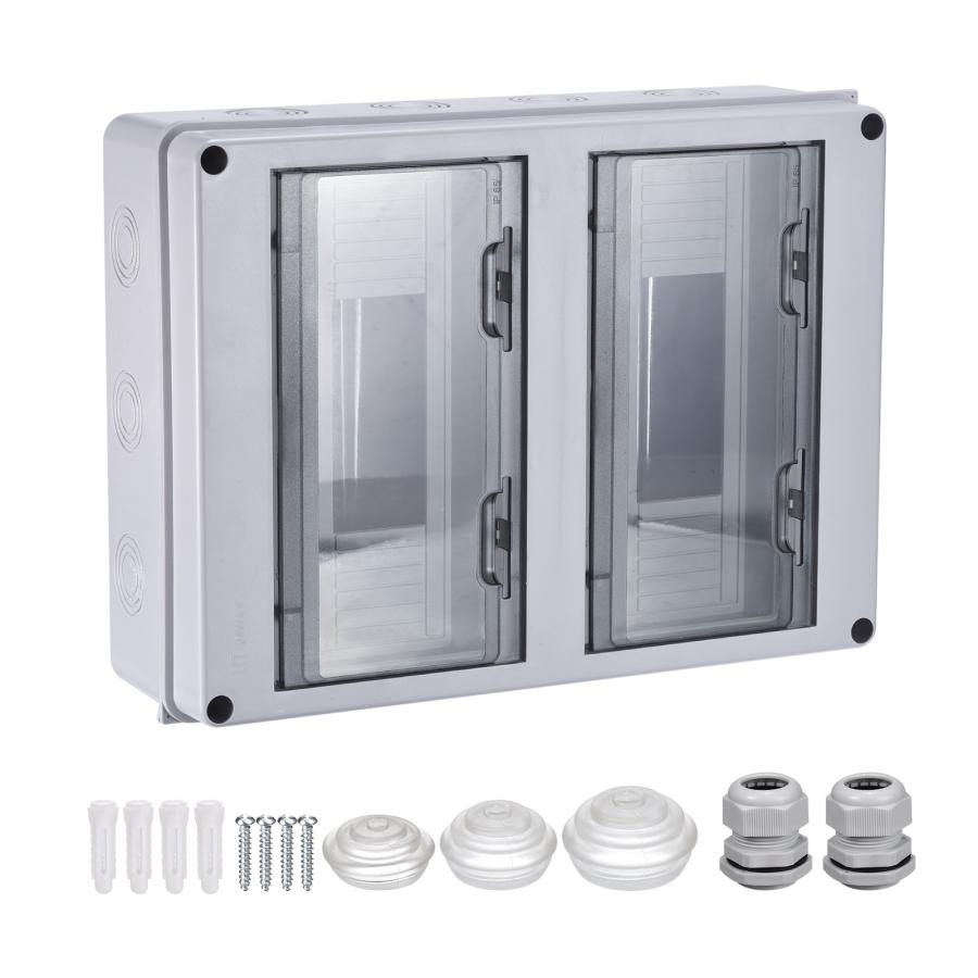 uxcell 遮断器ボックス 24ウェイ IP65 防水 配電保護ボックス 屋内壁遮断器用 防水コネクタ付き : ソウテン - 通販 ...