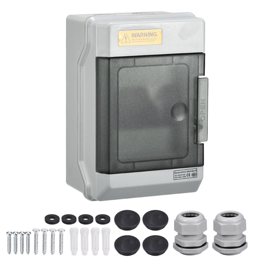 uxcell 遮断器ボックス 4ウェイ IP66 防水 配電保護ボックス 屋内壁遮断器用 防水コネクタ付き :a23060600ux0290 ...