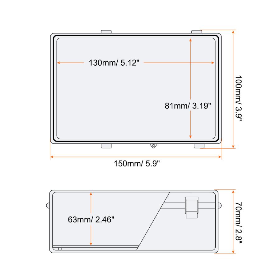 uxcell ジャンクションボックス電気エンクロージャ IP67 防水 ヒンジカバー付き 取付板 ケーブルグランド ...