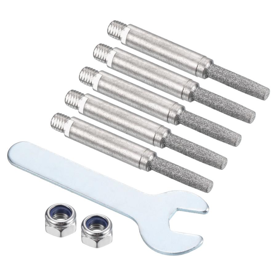 uxcell PATIKIL 4mm ダイヤモンドチェーンソーシャープナー 5個 砥石磨き 研磨ヤスリツール 手回しチェーンソー用 シルバー ...