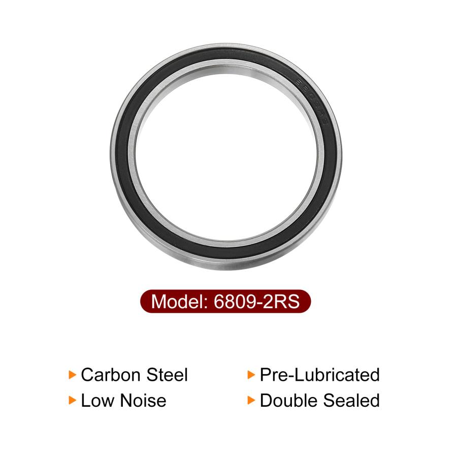 uxcell 6809-2RS深溝玉軸受 45mmボア 58mm外径 7mm厚さ クロム鋼 A B E C5 ダブルシールドベアリング モーター 4個 : ソウテン - 通販 - Yahoo ...