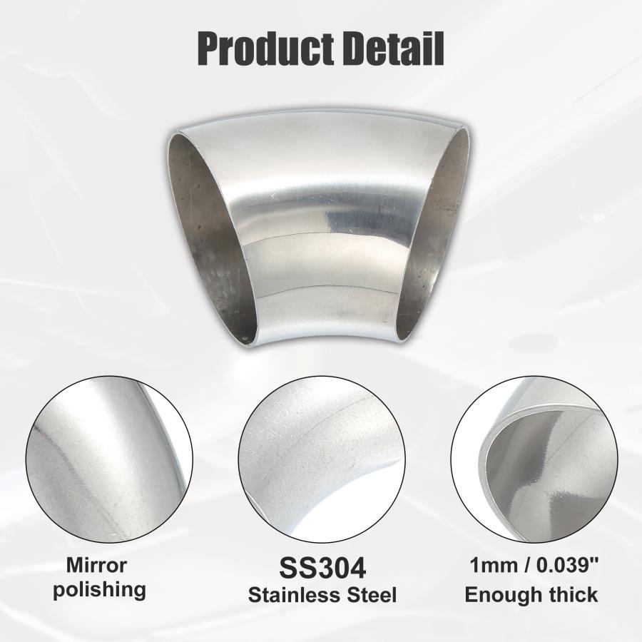 xAUTOHAUxマンドレルベンド排気エルボパイプ SS304ステンレス鋼 ベンドチューブ 外径63mm 45度 20GA 壁厚1mm 2個 : ソウテン - 通販 - Yahoo!ショッピング