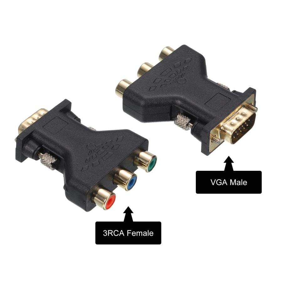 uxcell VGA - RCAコネクタ VGAオス 3RCAメス ビデオアダプター デバイス変換用 : ソウテン - 通販 - Yahoo!ショッピング