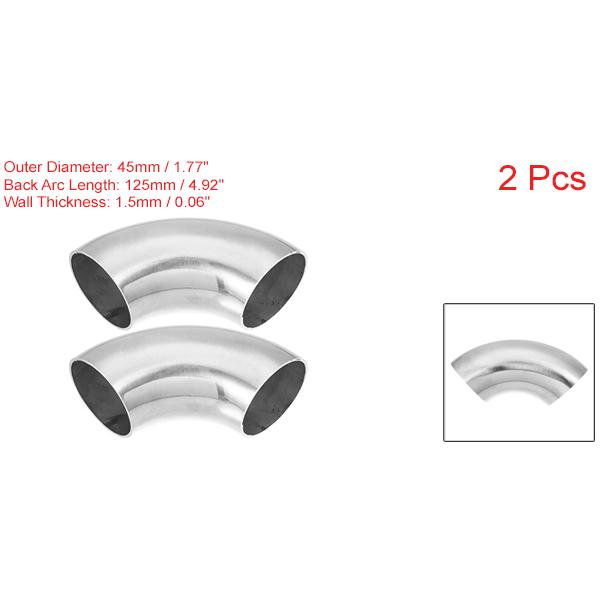 uxcell SS304ステンレス鋼ベンドチューブ排気エルボパイプ OD 1.75" 90度 0.06"肉厚配管 シルバートーン 2個 : a23082600ux0284 : ソウテン ...