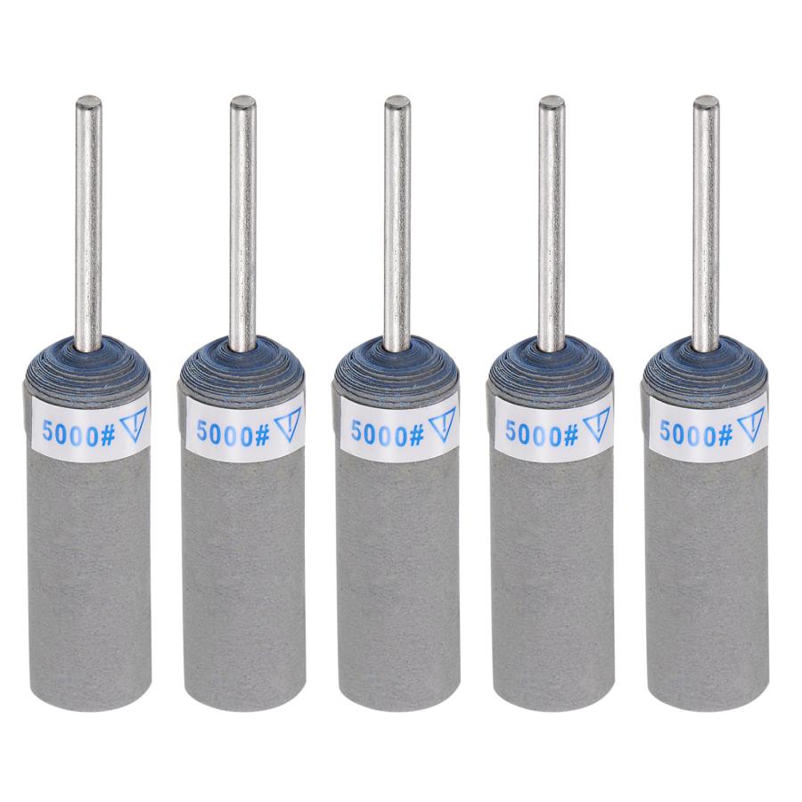 uxcell 5個 研磨用サンドペーパーロール 5000グリット 2.35mmシャンク サンディングドラムスリーブ ガラス 金属研磨用 ...
