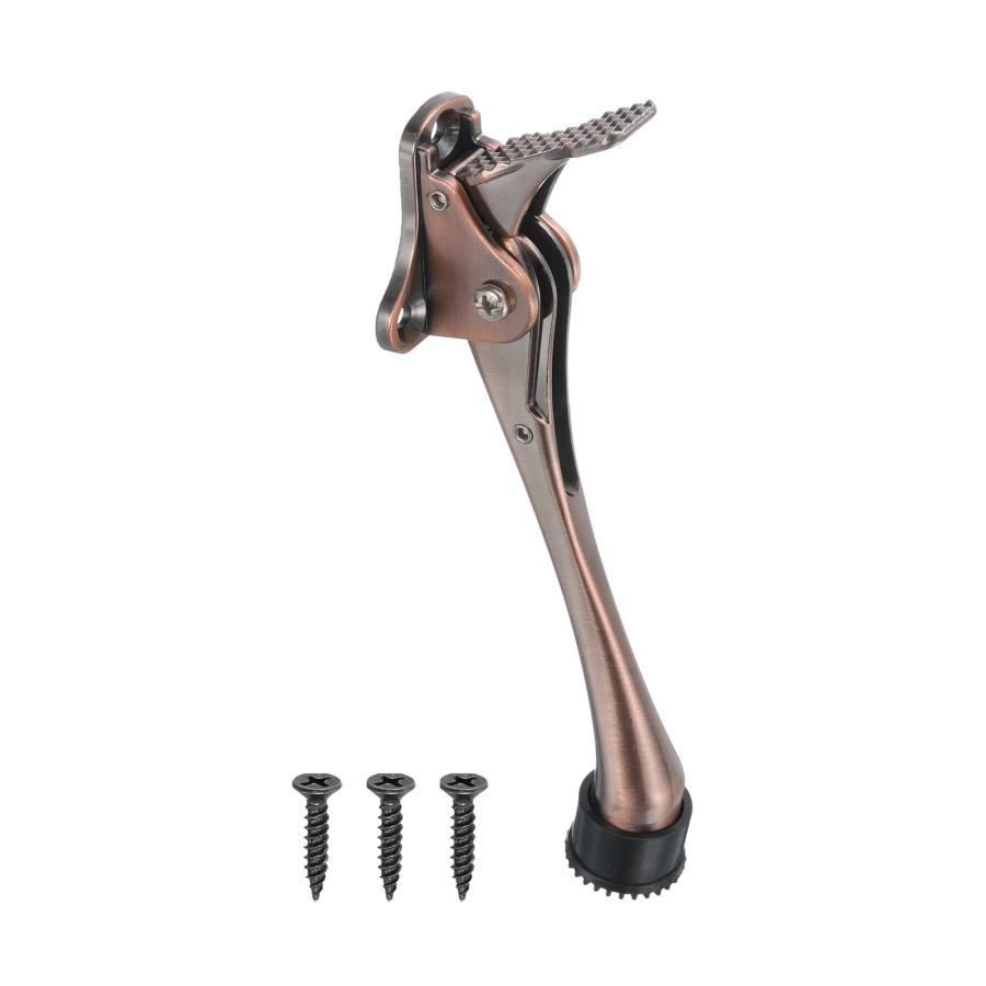 uxcell 1個セット 6インチワンタッチキックダウンドアストッパー ドアホルダー ドア 底部にゴムチップ レッドブロンズ ...