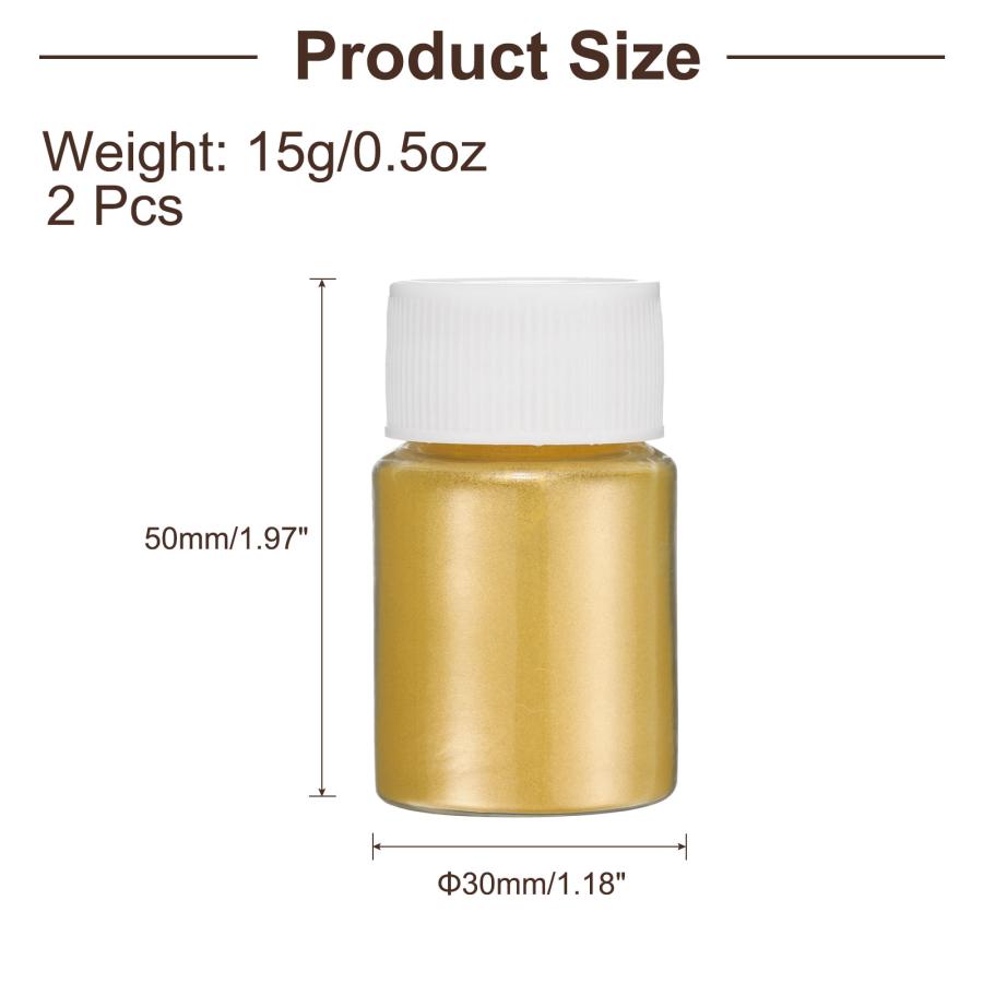 uxcell 2個セット 30g/1oz マイカパウダー 天然樹脂エポキシ顔料 キャスティングレジン カーペイント DIYアートクラフト キング金 : ソウテン - 通販 - Yahoo!ショッピング