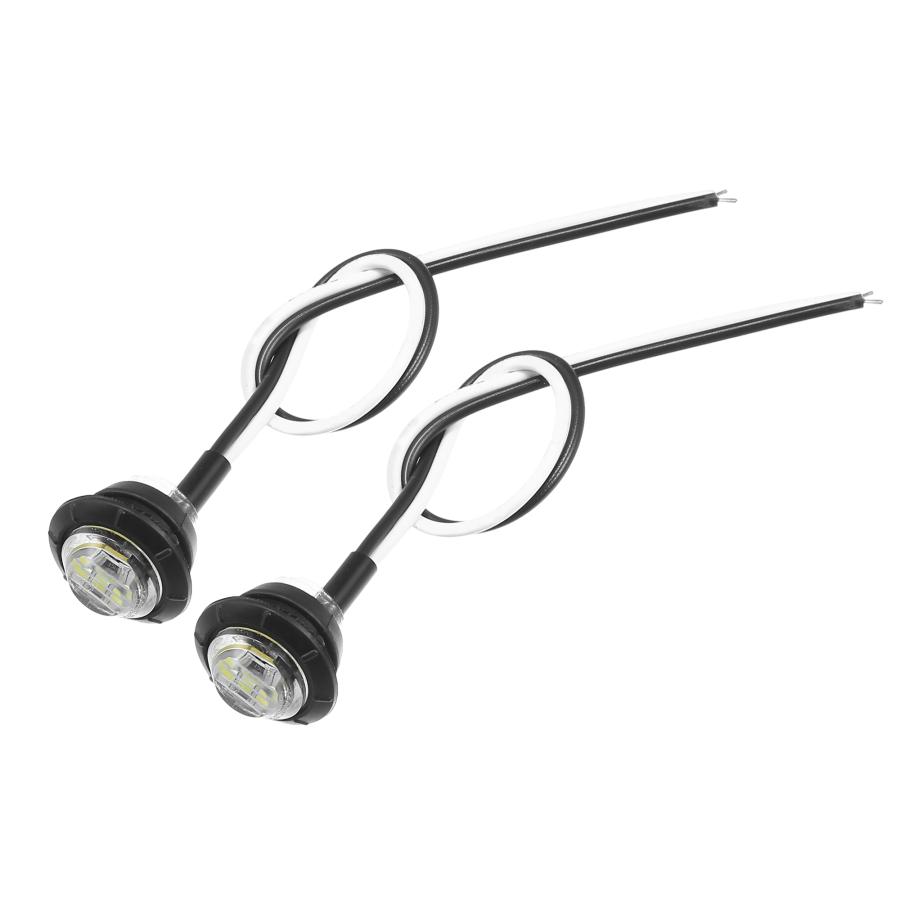 TUCKBOLD トラック用LEDトレーラーライト 12V ラウンドプラスチック防水 | マーカーライト ホワイト 2個セット : ソウテン ...