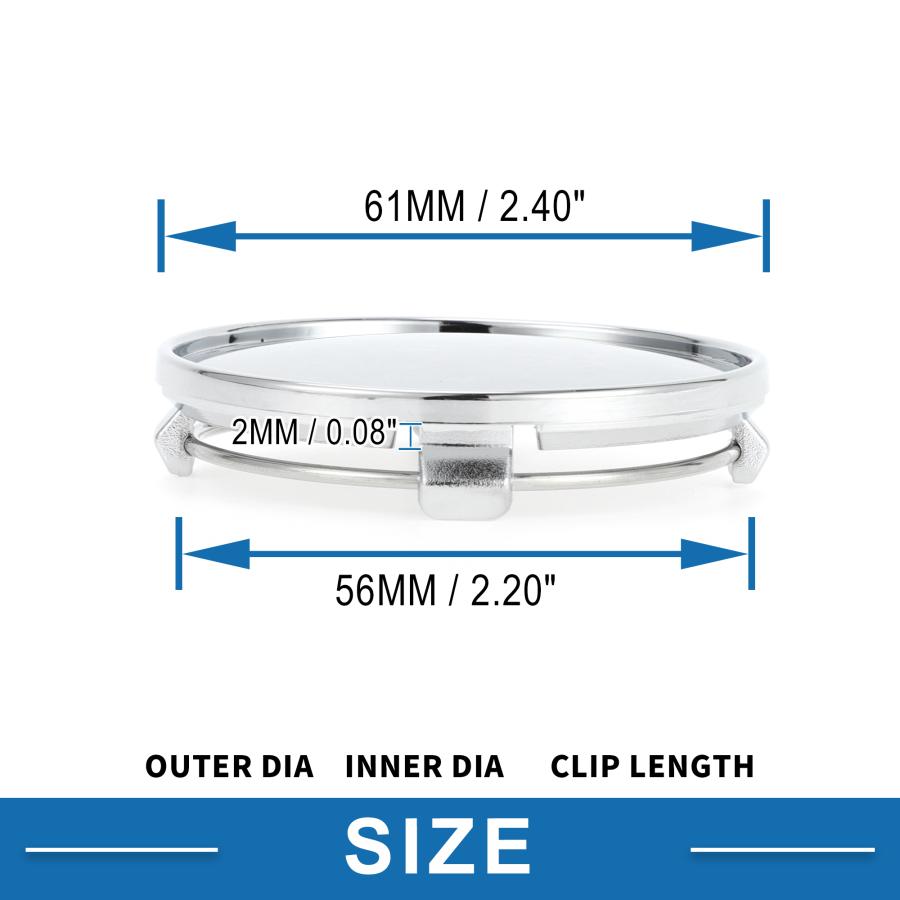 A ABSOPRO ユニバーサルホイールセンターハブキャップ 耐久性 61mm 外径 車両ハブカバー 自動車用プラスチック シルバートーン : a24061700ux0118 : ソウテン ...