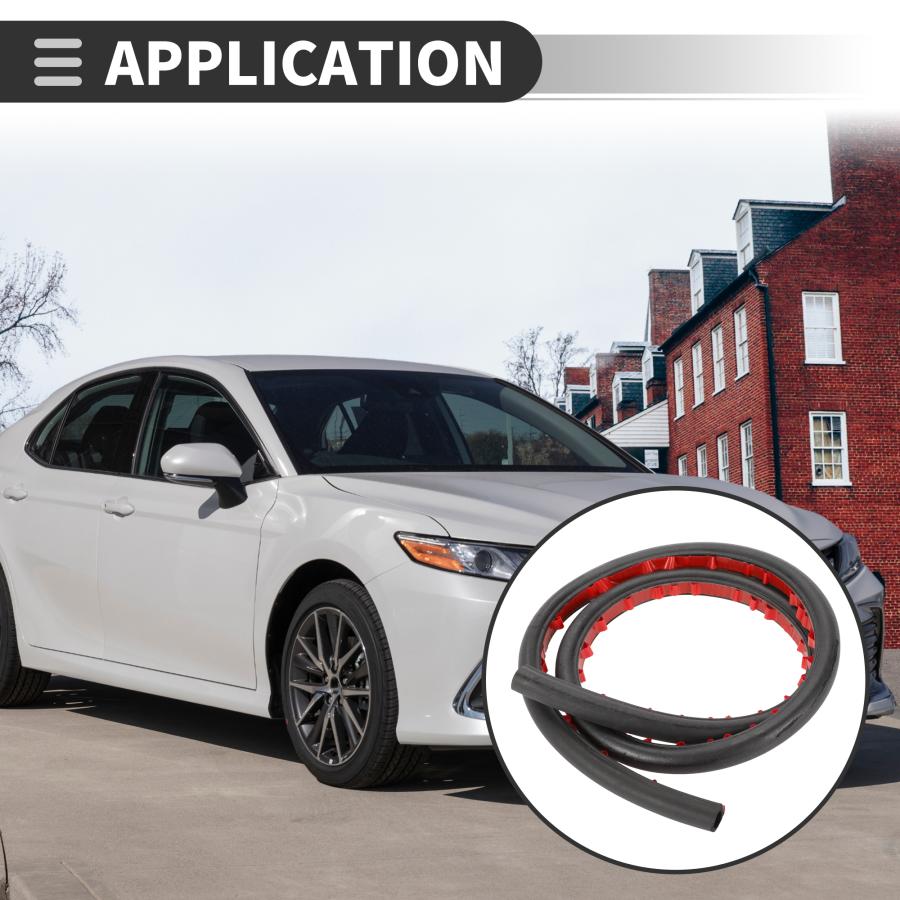 Motoforti 自動車用ウェザーストリップ ドアウェザーストリッピング 自己粘着性ウェザーシールストリップ 3.3フィートx0.55 ...