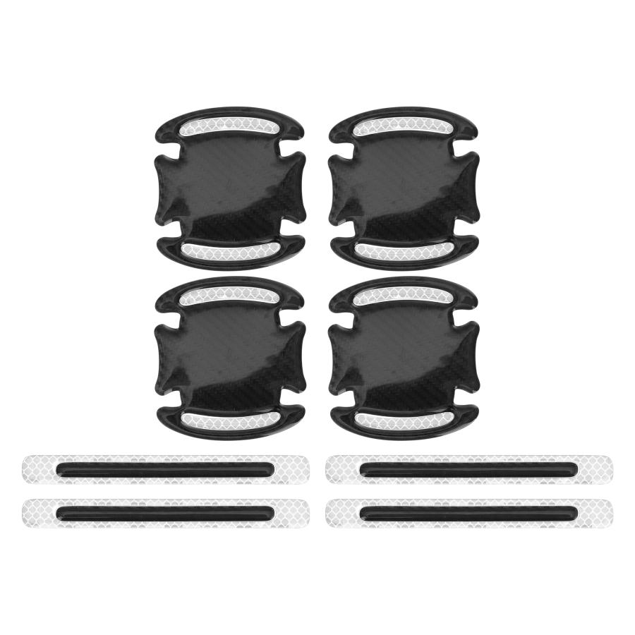 HEROFFIX 1セットのリフレクティブカードアーハンドルスクラッチプロテクターアンチスクラッチオートドアハンドル保護フィルムホワイト ...