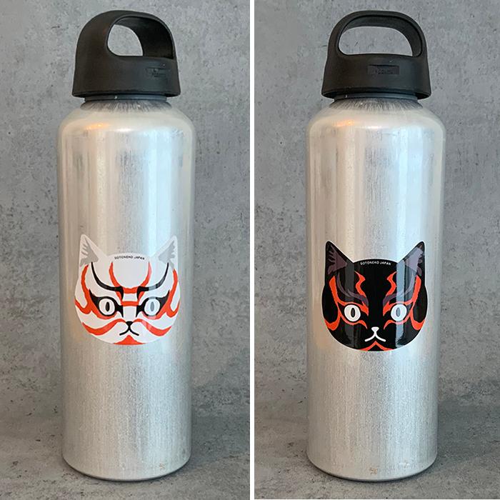 ステッカー シール 猫 歌舞伎 文房具 かわいい おもしろ ねこ雑貨 筋隈 狐忠信 : kabuki-sticker : SOTONEKO ...