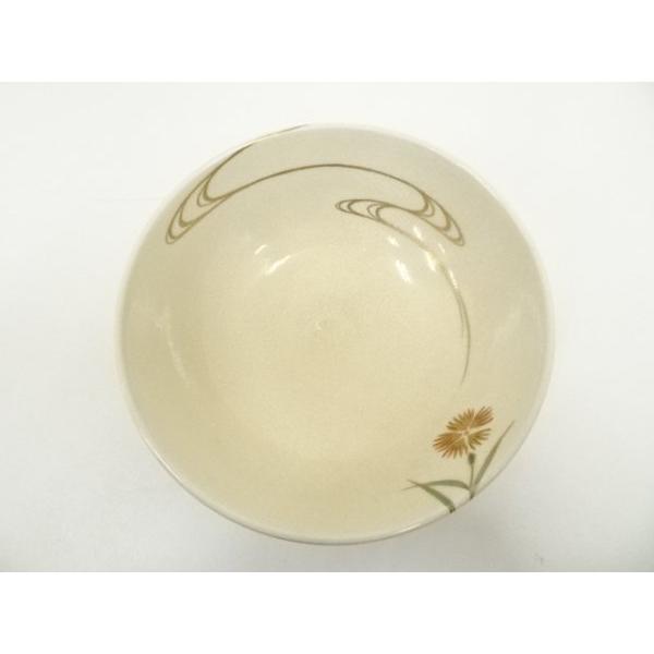 ys7330780; 宗sou 京焼 清閑寺窯 杉田祥平造 色絵仁清撫子画茶碗 ys7330780; 宗sou 京焼 清閑寺窯 杉田祥平造 色絵仁清撫子画茶碗